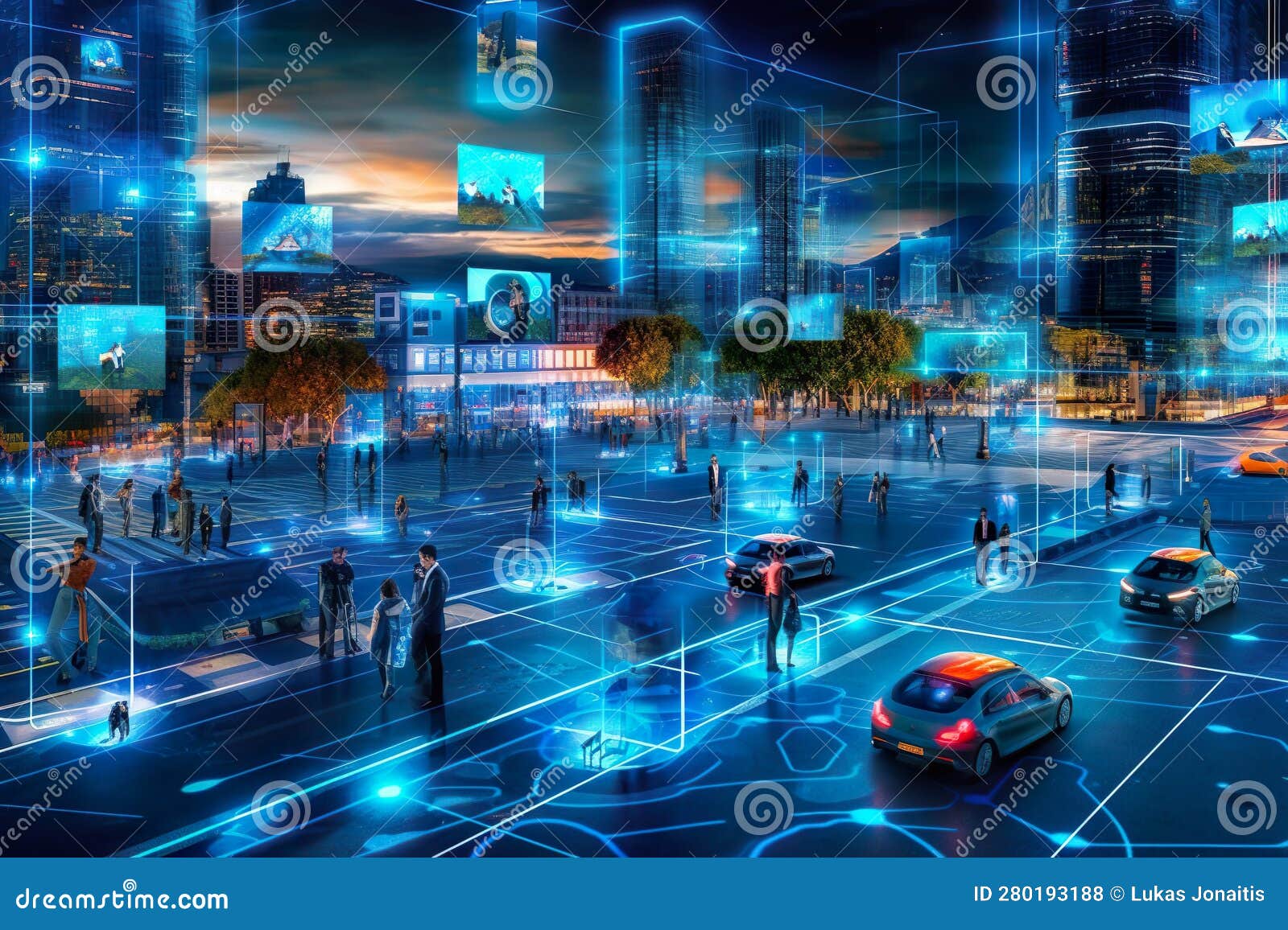 Futuristic Cityscape with Interconnected Smart Devices and Autonomous ... Futuristic Cityscape with Interconnected Smart Devices and Autonomous ...