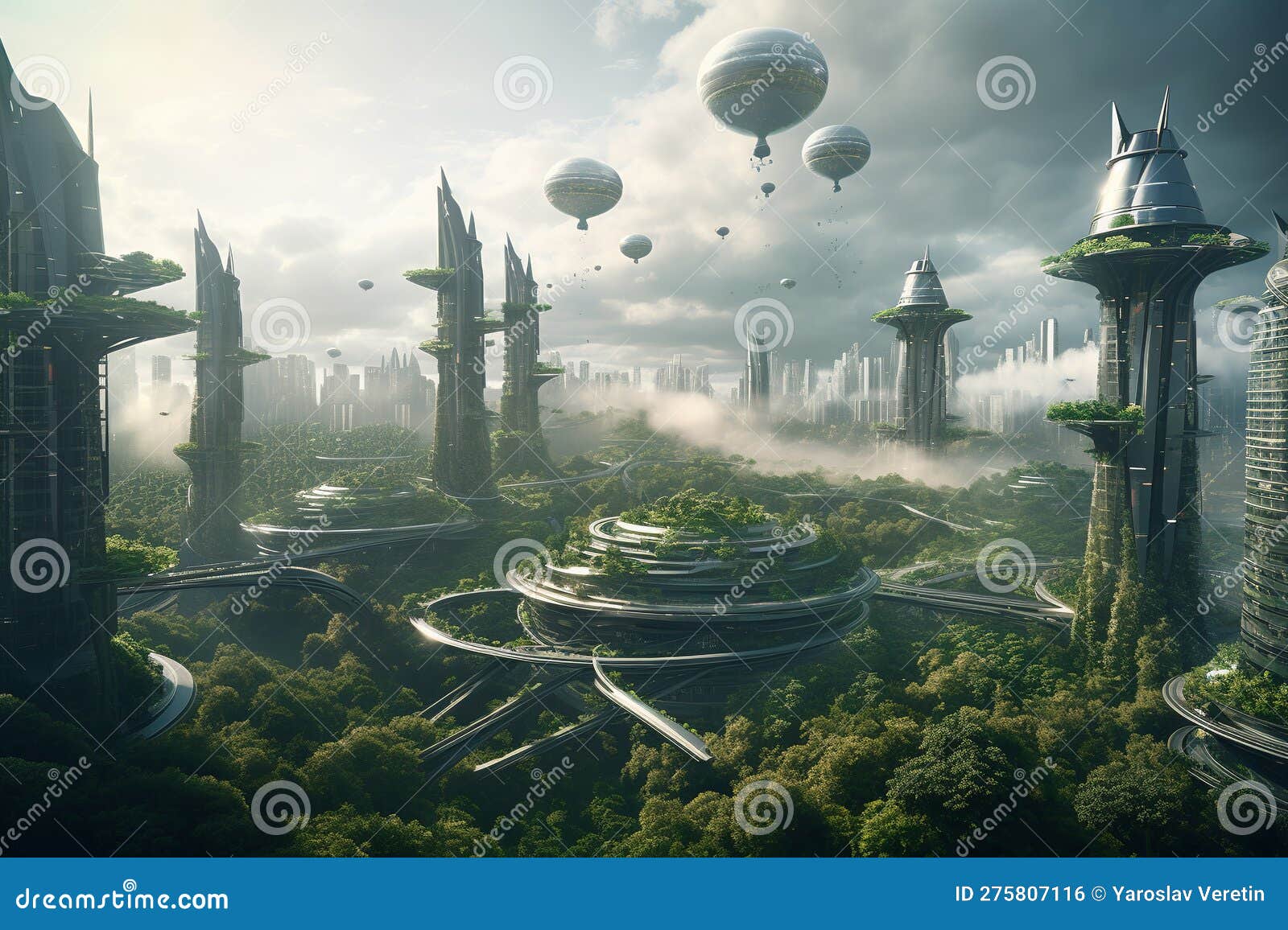 A Futuristic Cityscape with Technologies Promoting a Sustainable Future ...