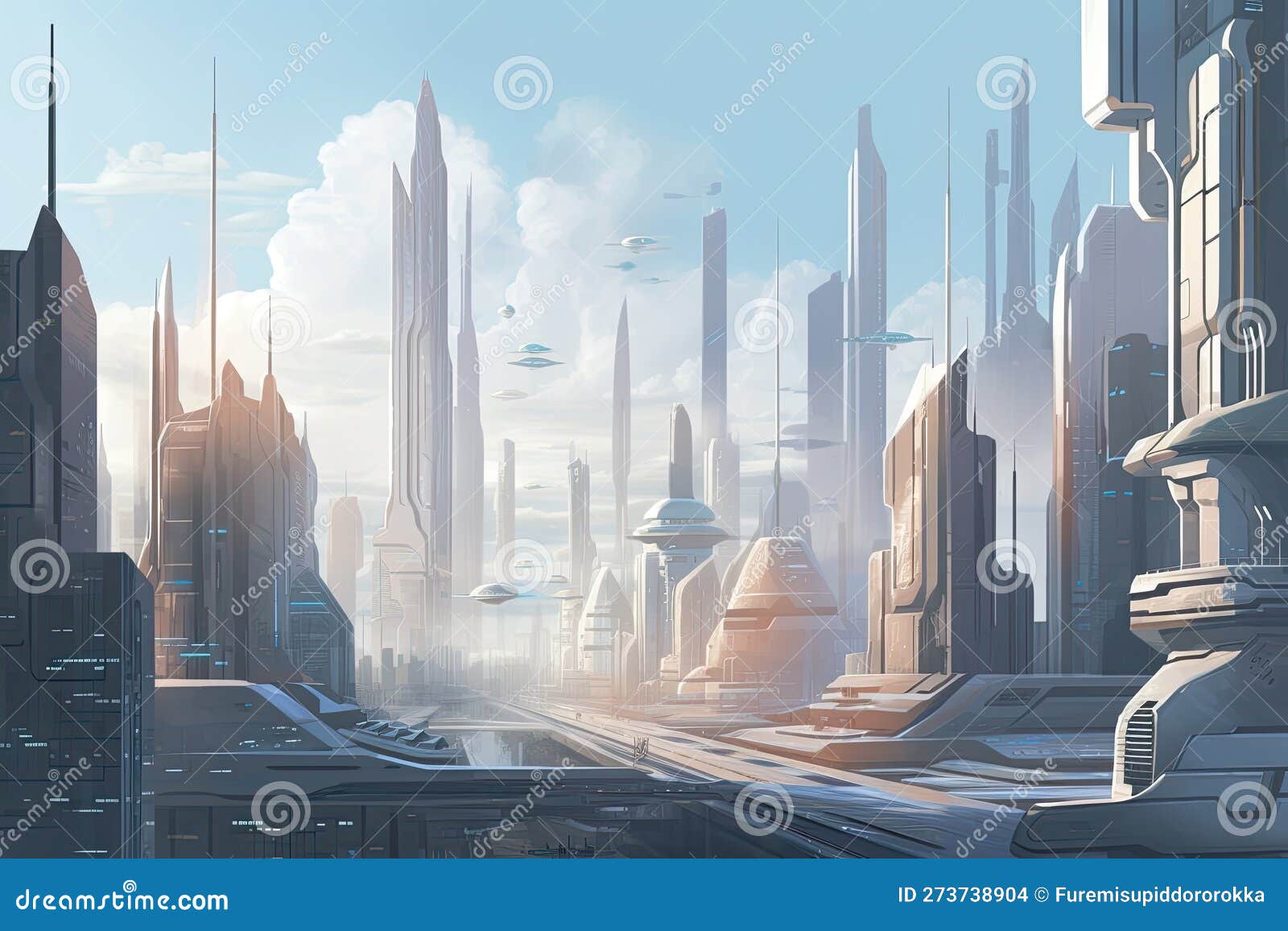 A Futuristic Cityscape with Towering Skyscrapers and Advanced ...