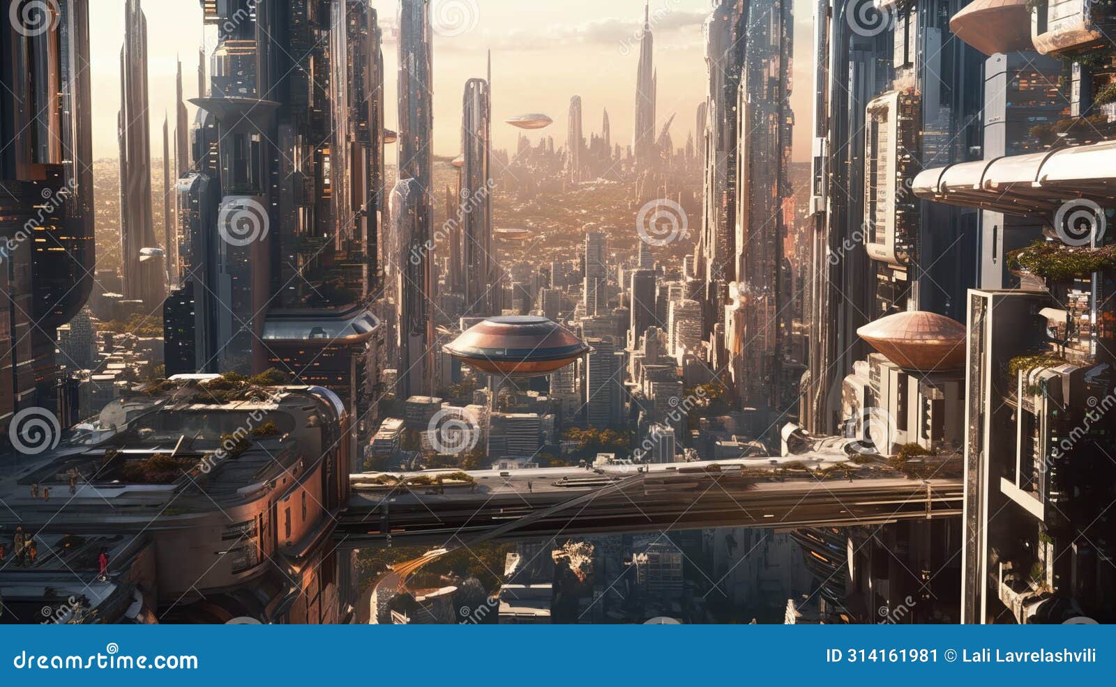 Futuristic Cityscape, with Towering Structures and Advanced Technology ...