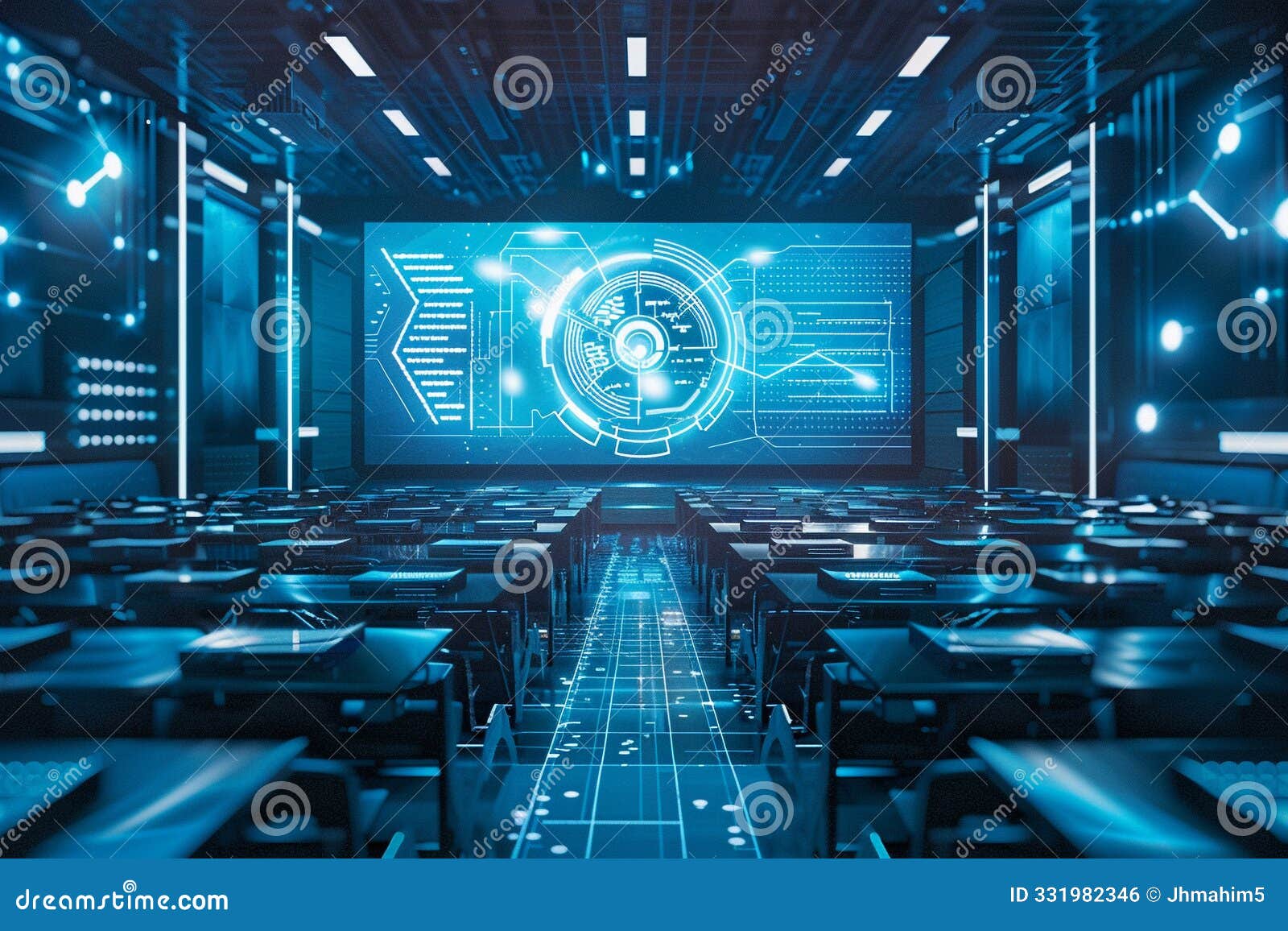 Futuristic Classroom Scene: Robot Teaching Smaller Robots In Advanced ...