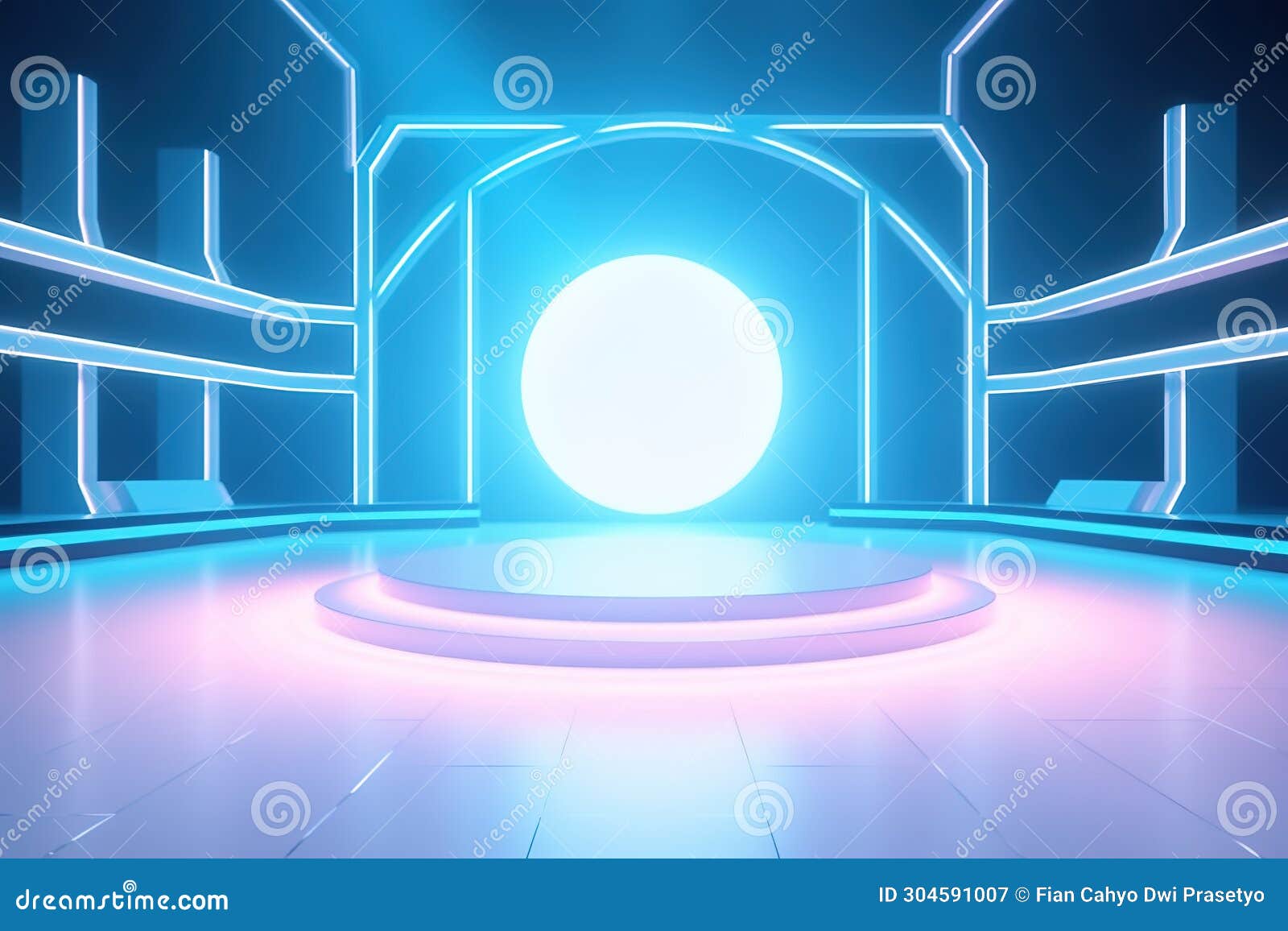 Futuristic and Clean Stage Blank Center Background Stock Illustration ...