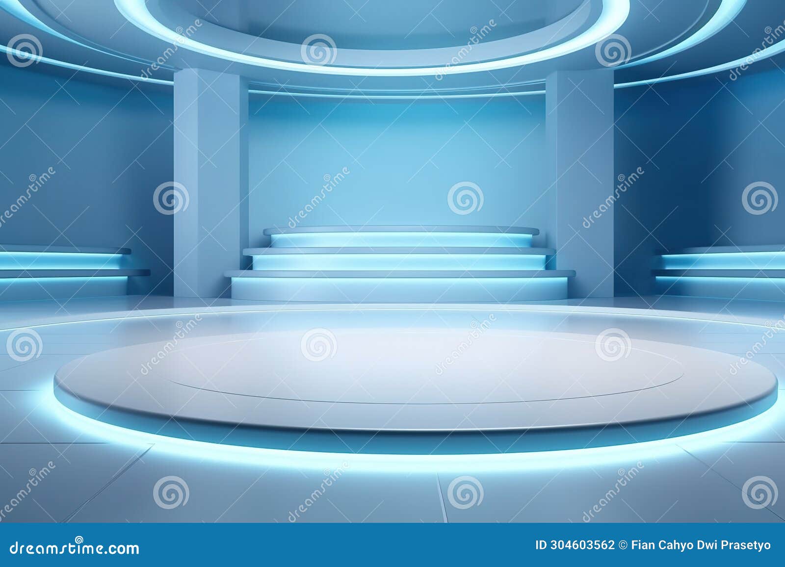 Futuristic and Clean Stage Blank Center Background Stock Illustration ...