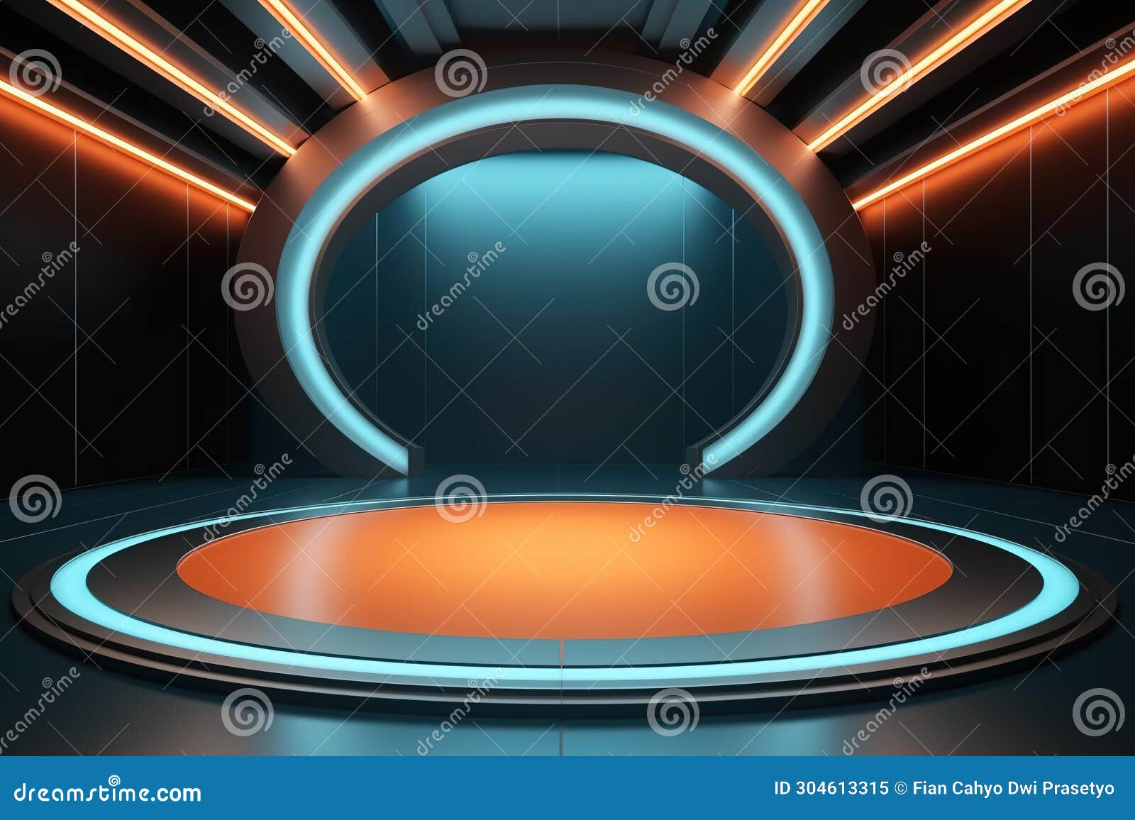 Futuristic and Clean Stage Blank Center Background Stock Illustration ...