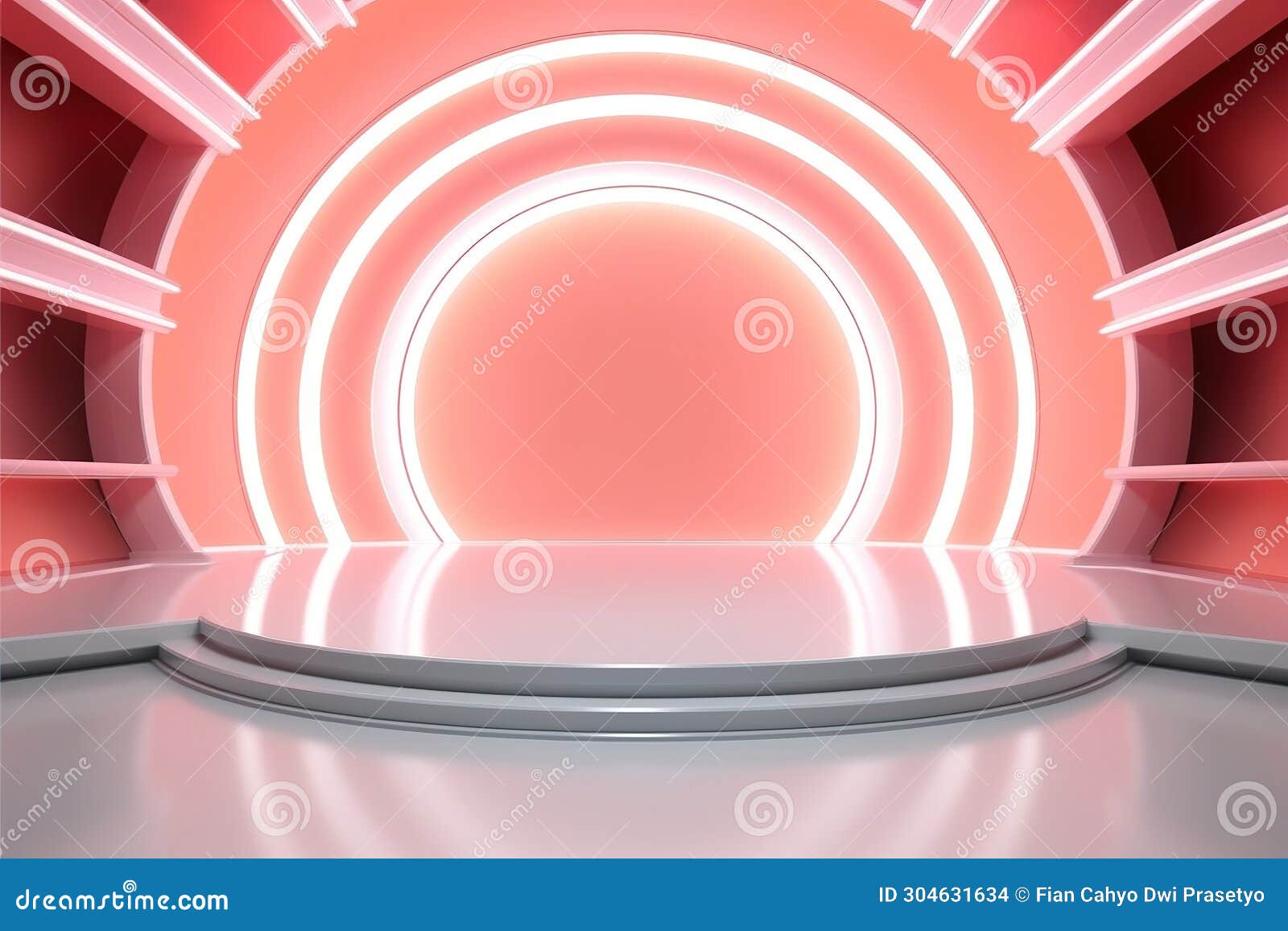 Futuristic and Clean Stage Blank Center Background Stock Illustration ...