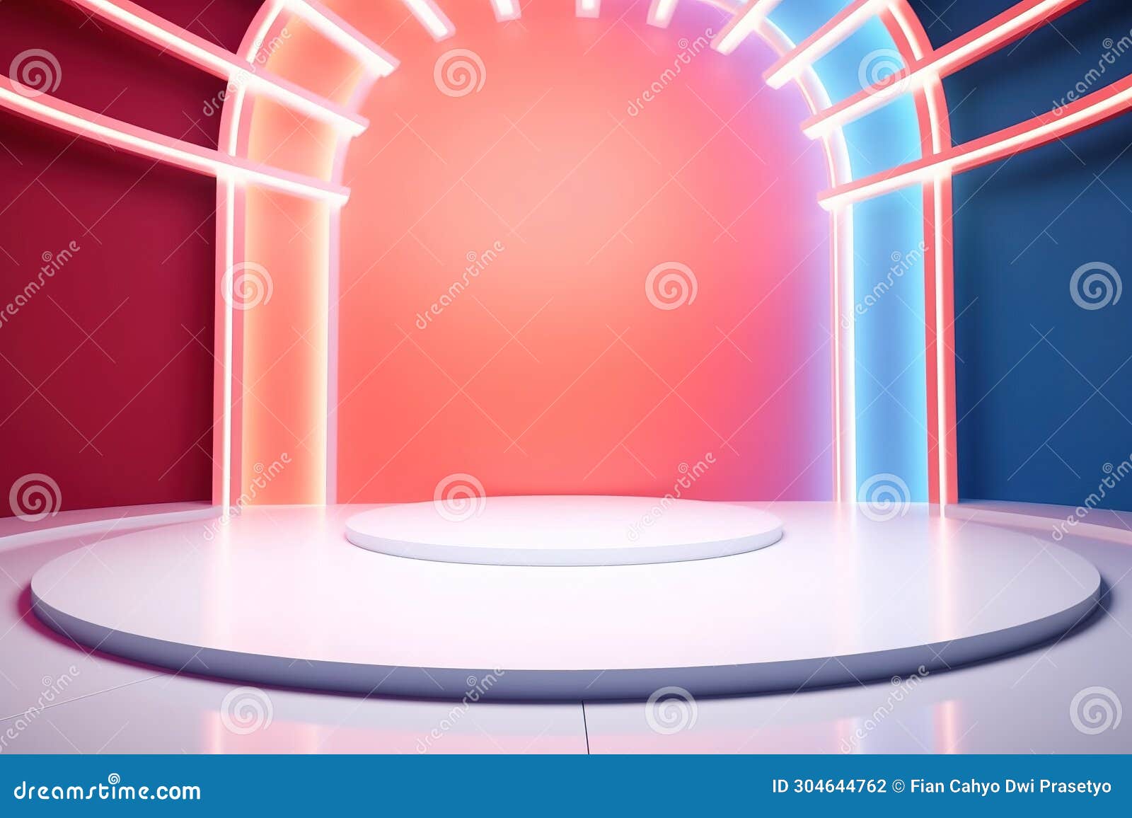 Futuristic and Clean Stage Blank Center Background Stock Illustration ...