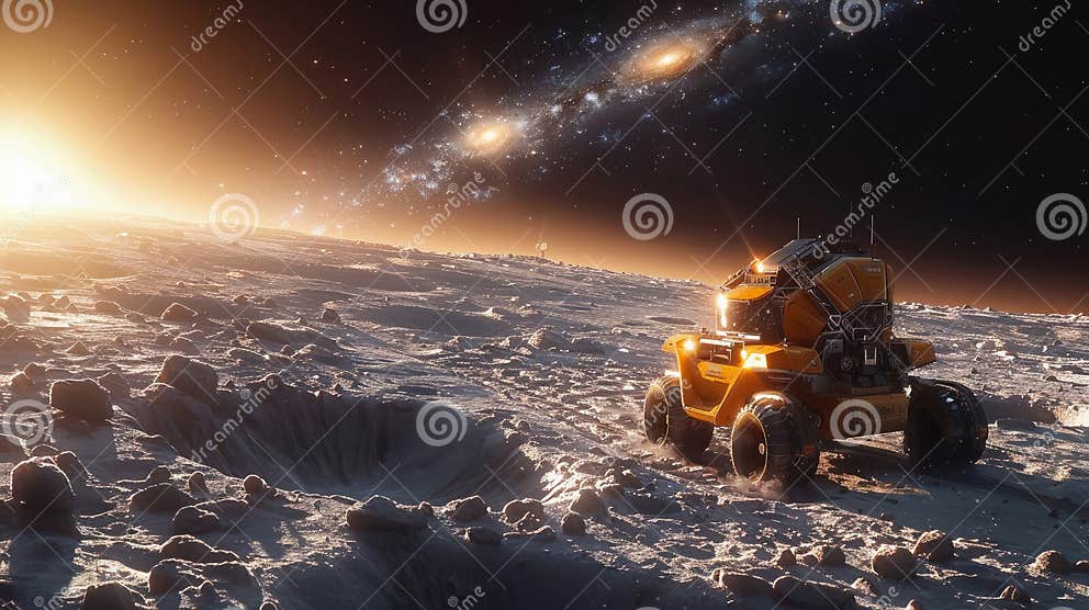 Futuristic Cleaning Machine Robot Effortlessly Tidying the Moons ...