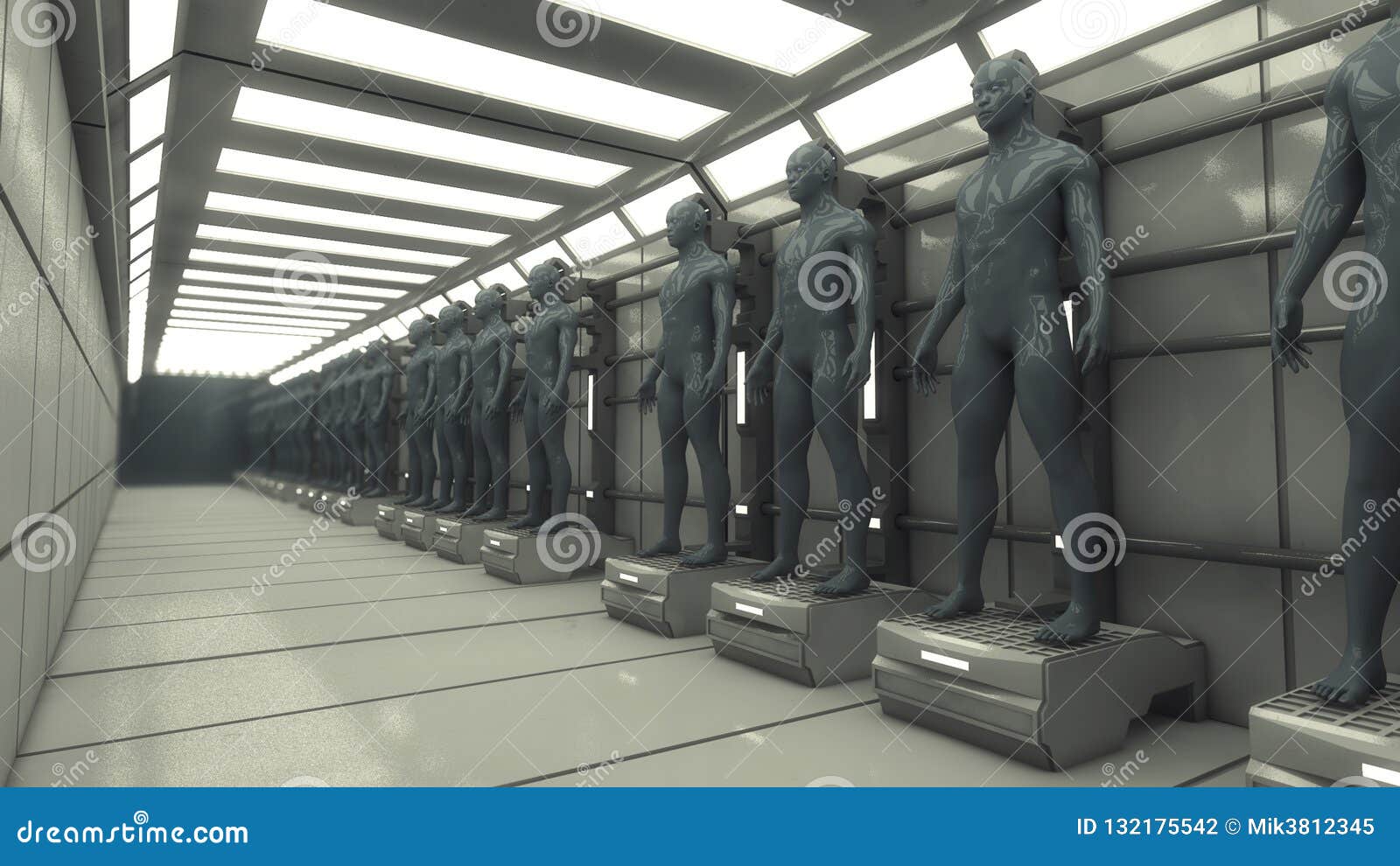 Futuristic cloning figures stock illustration. Illustration of concept ...