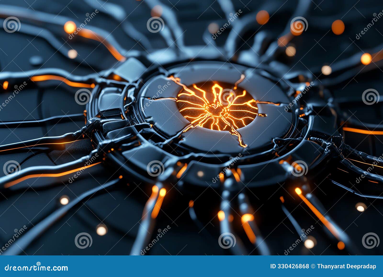 Futuristic Close-up Of A Glowing Technology Component With Vibrant ...
