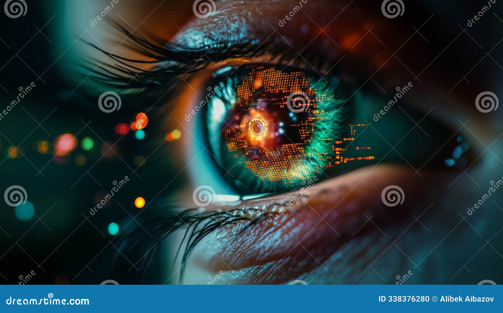 Futuristic Close-up Of A Human Eye With Digital Technology Interface ...