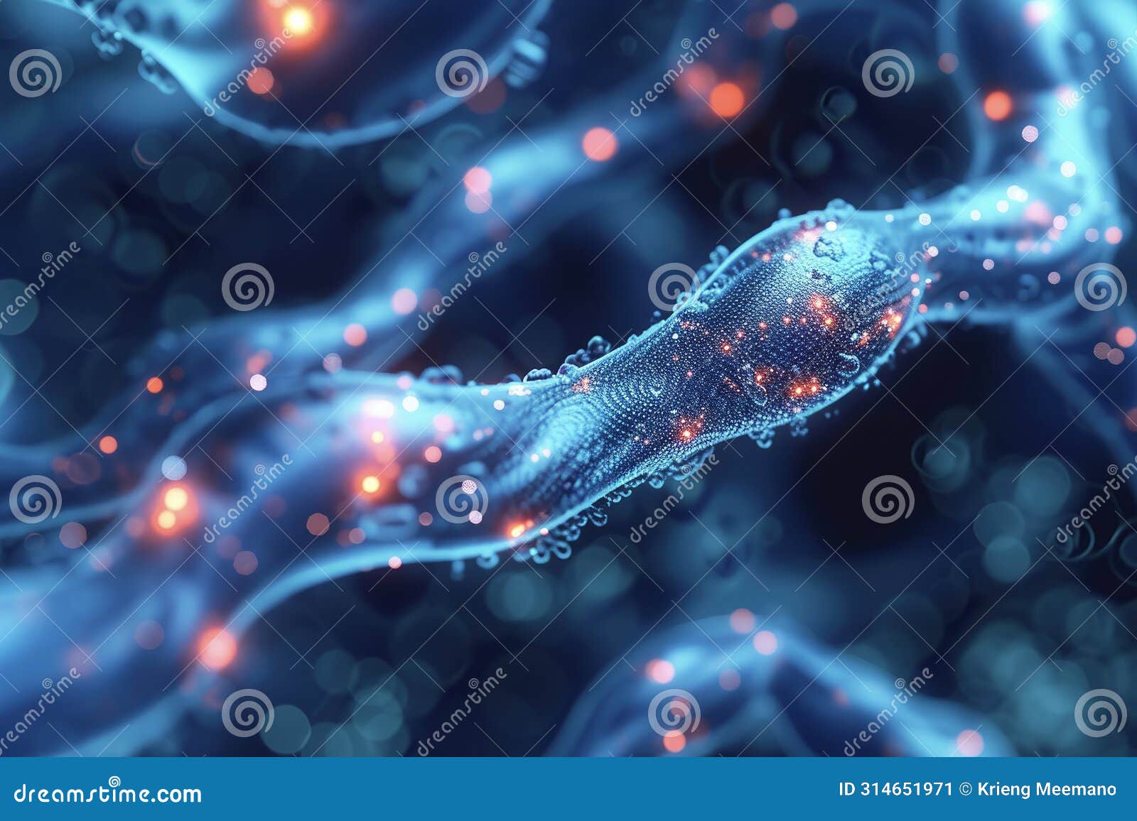 Futuristic Close Up of Intricate Nano Molecular Cell Structure and Details Stock Illustration ...