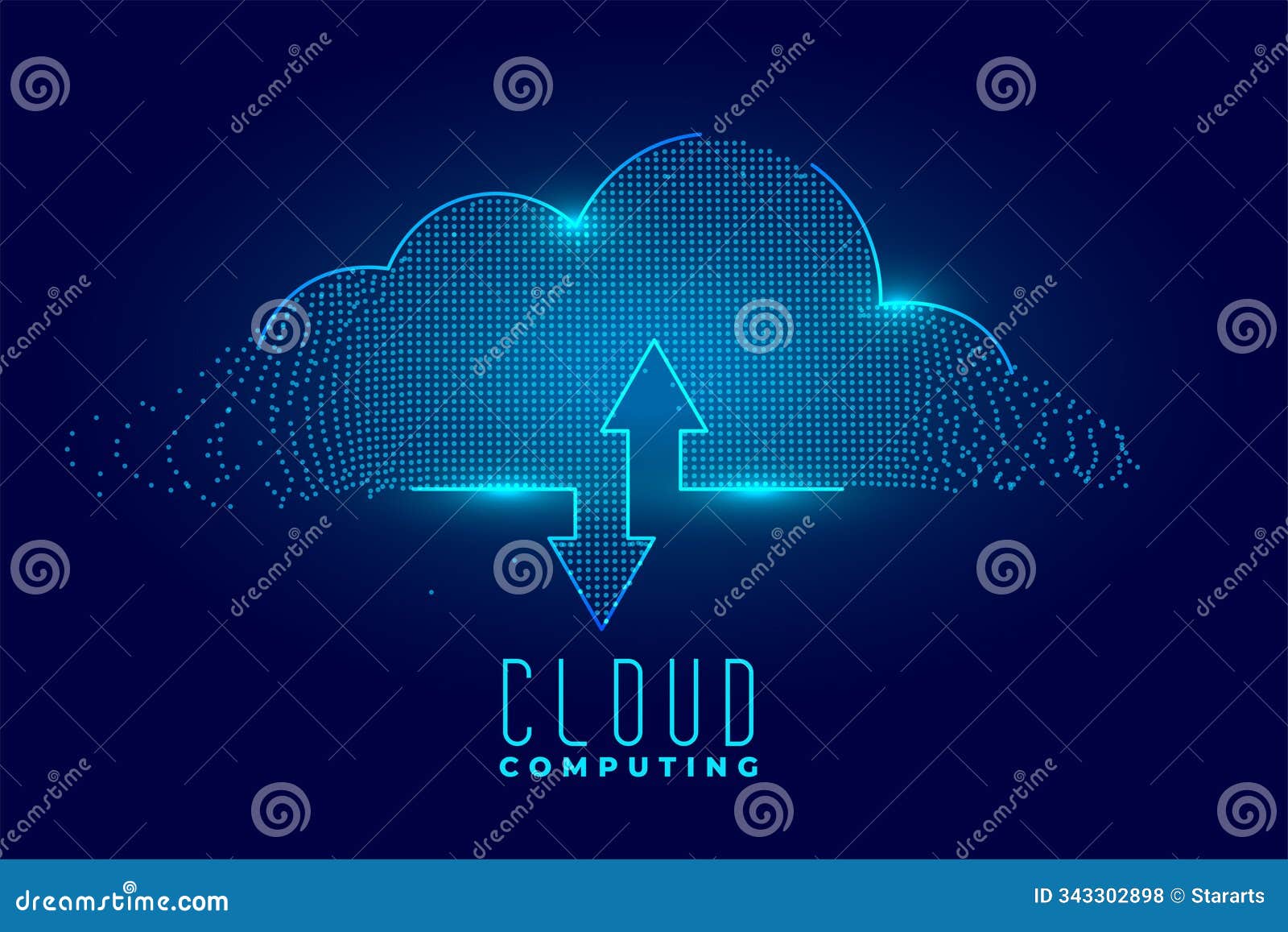 Futuristic Cloud Computing Network Illustration | CartoonDealer.com #329627418
