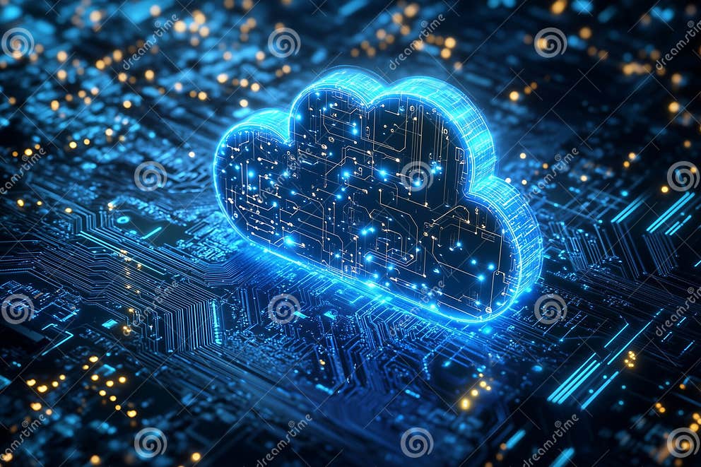 Futuristic Cloud Computing Concept Technology Driven Working Space ...