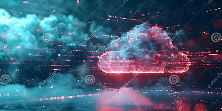 Futuristic Cloud Computing Concept with Digital Storage Transfer and Big Data Processing ...