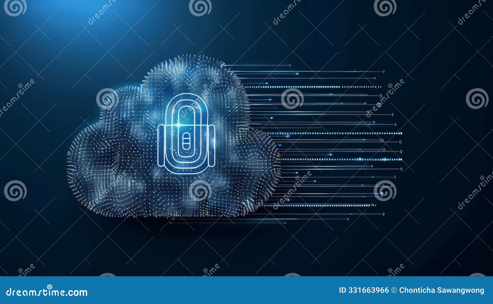 Futuristic Cloud Computing Concept with Secure Data Transfer and Network Connection Symbol ...