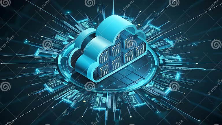 Futuristic Cloud Computing Core. Concept Technology Trends, Cloud ...