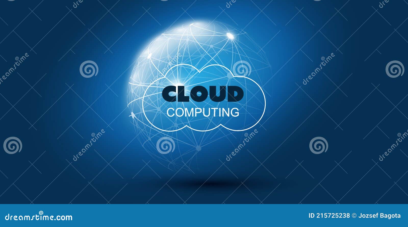 Futuristic Cloud Computing Design Concept - Digital Connections, Technology Background with ...