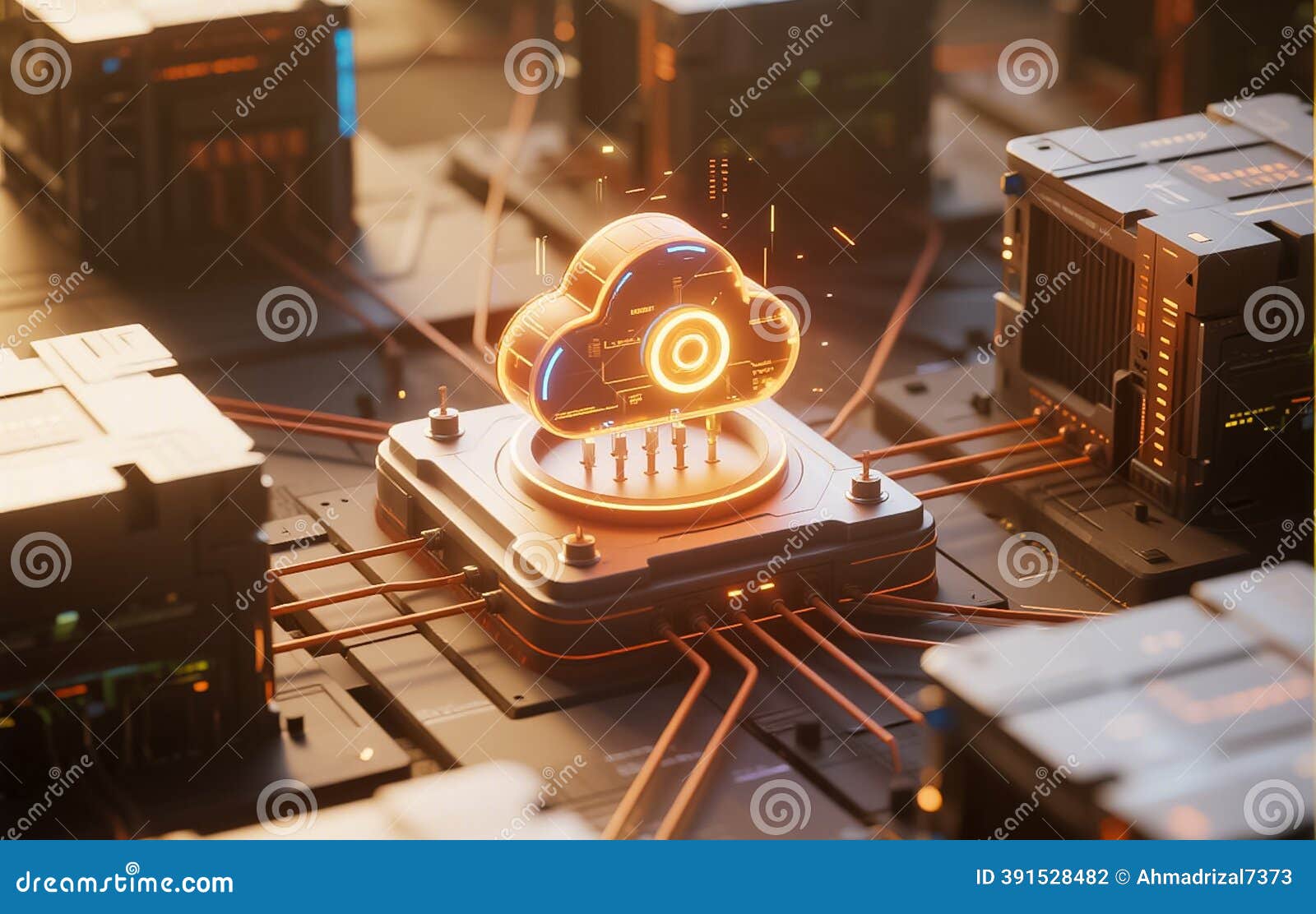 Futuristic Cloud Computing And Digital Data Transformation Technology And Big Data And ...