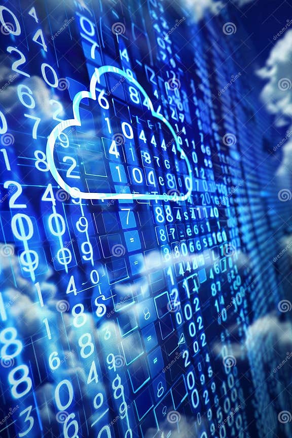 Futuristic Cloud Computing Graphic Binary Backdrop Tech Innovation ...