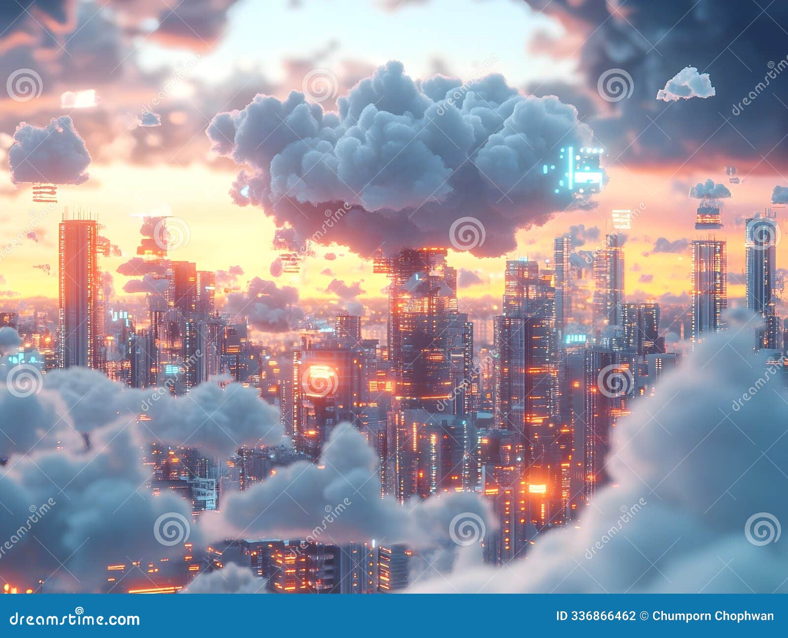 Futuristic Cloud Computing Infrastructure Powering Sustainable Global ...