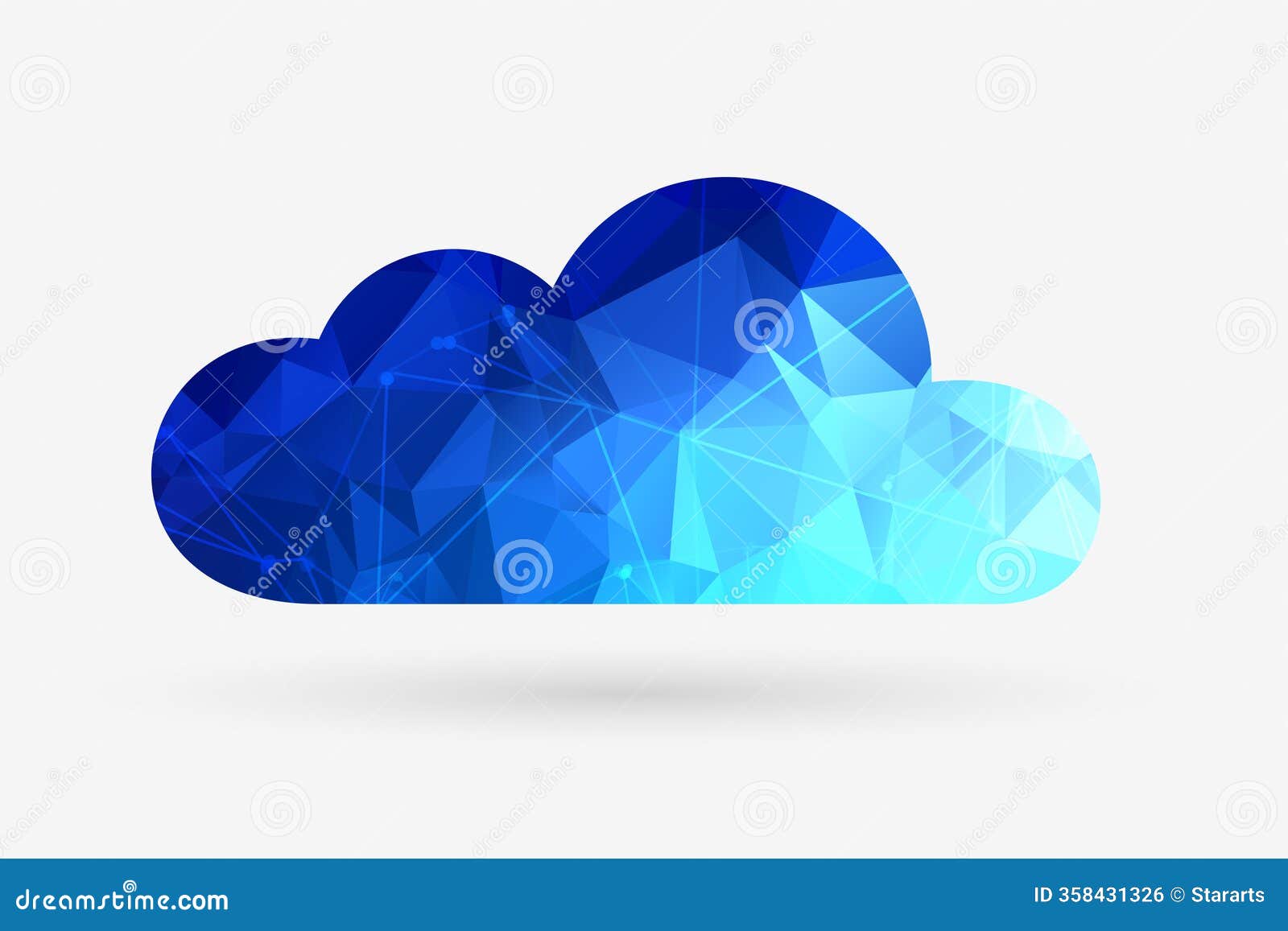 Futuristic Cloud Computing Low Poly Pattern Background in Paper Cut Style Stock Vector ...
