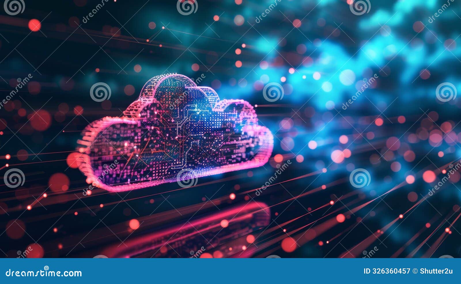Futuristic Cloud Computing Network a Vision of Data Flow and Digital Connectivity Stock ...