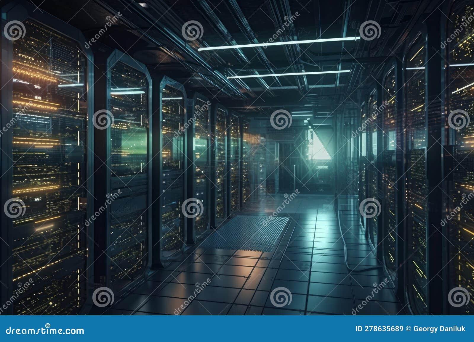 Futuristic Cloud Storage: Space Server Farm at Hyper Detail Stock ...