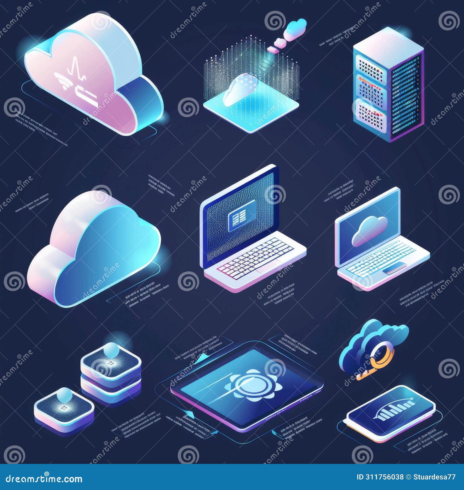 Futuristic Cloud Technology Concept Stock Illustration - Illustration of generative ...