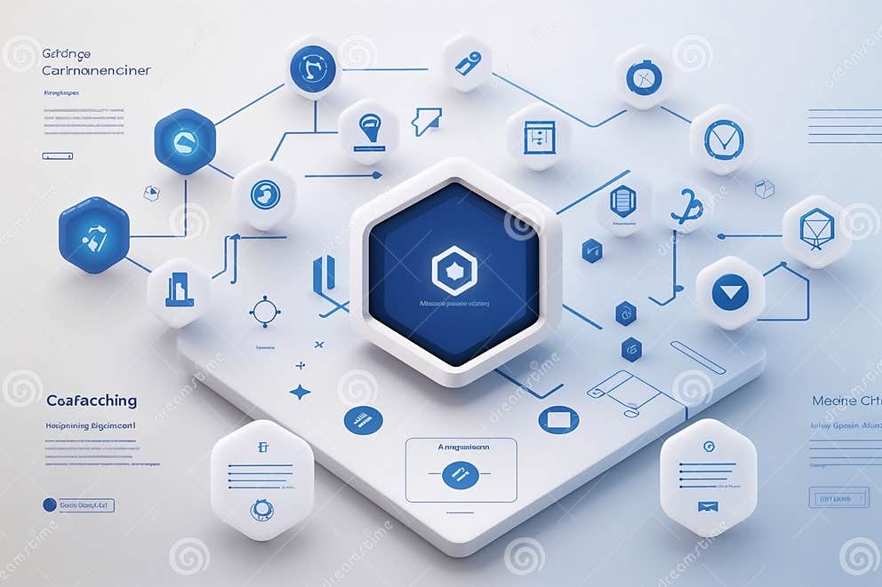 Futuristic Coaching & E-Learning Digital Interface Stock Illustration ...