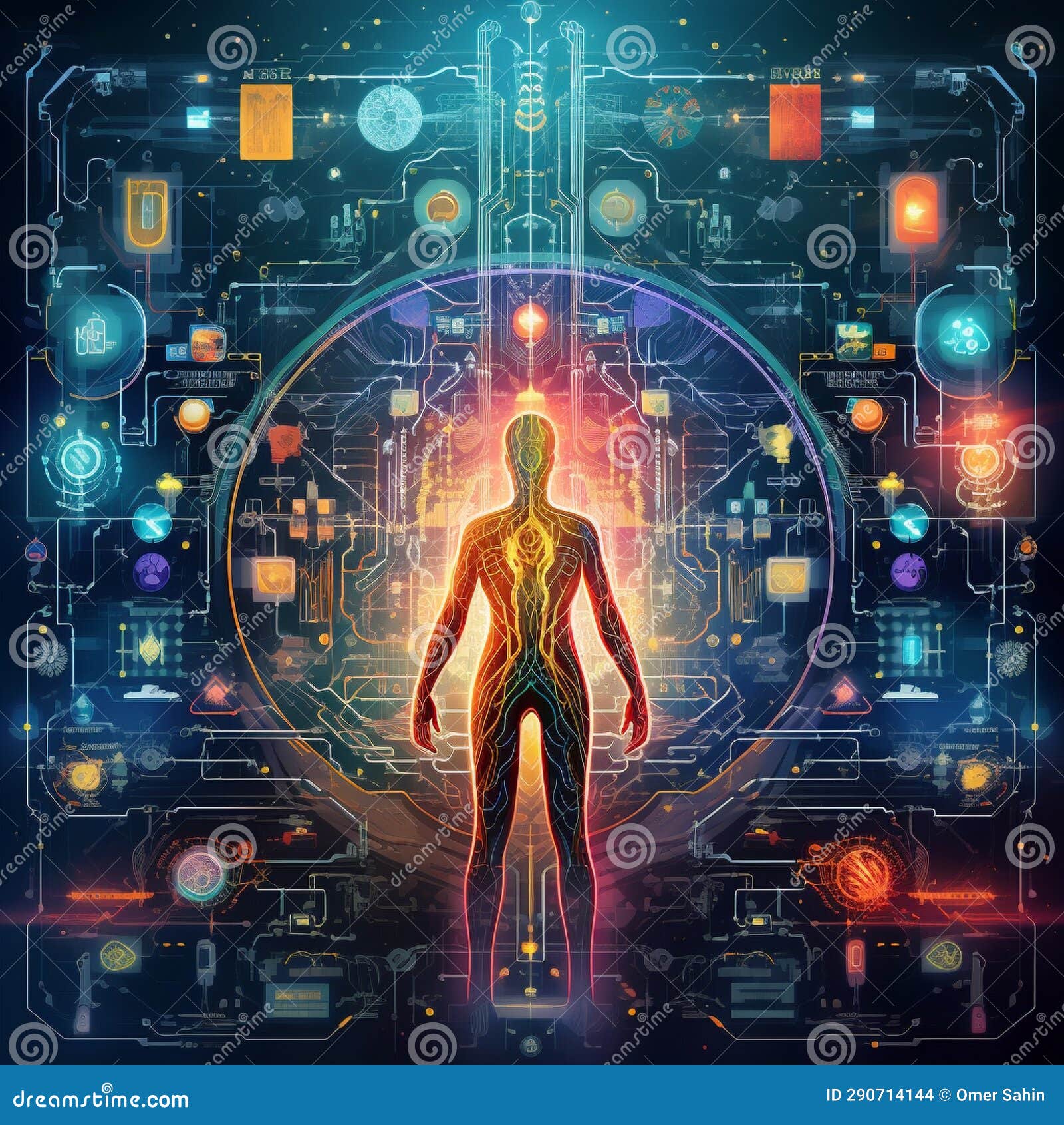 Endocrine System. Woman Doing Thyroid Self Examination On White ...