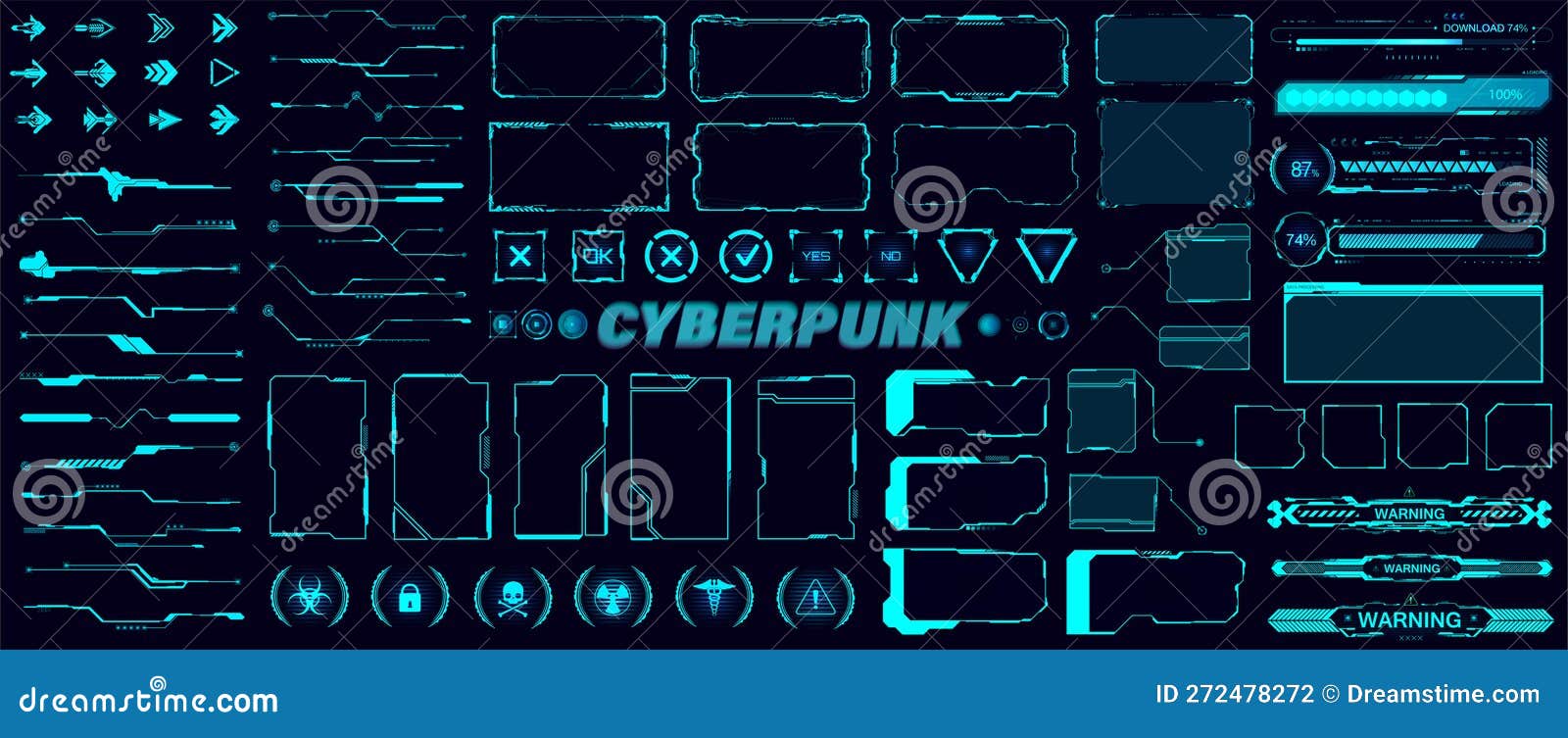 Futuristic Collection HUD, UI, UX Interface Elements Stock Vector ...