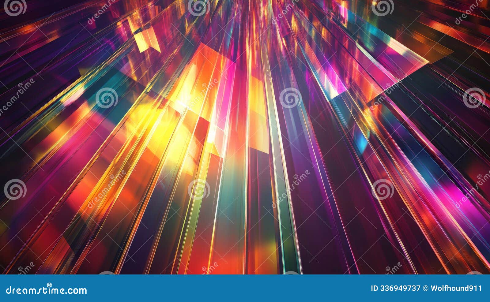 A Futuristic Color Prism Backdrop with Angular Prisms Refracting Vivid ...