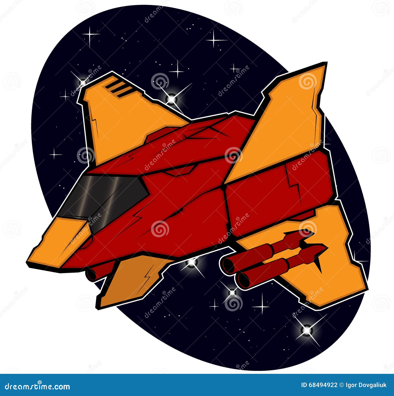 Futuristic combat starship stock vector. Illustration of combat - 68494922
