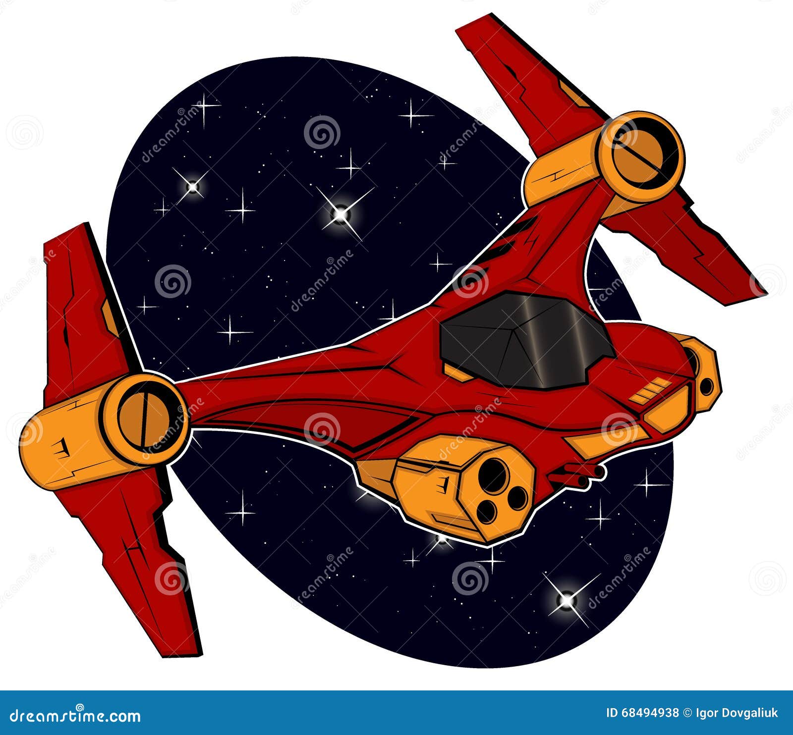 Futuristic combat starship stock vector. Illustration of conflict ...