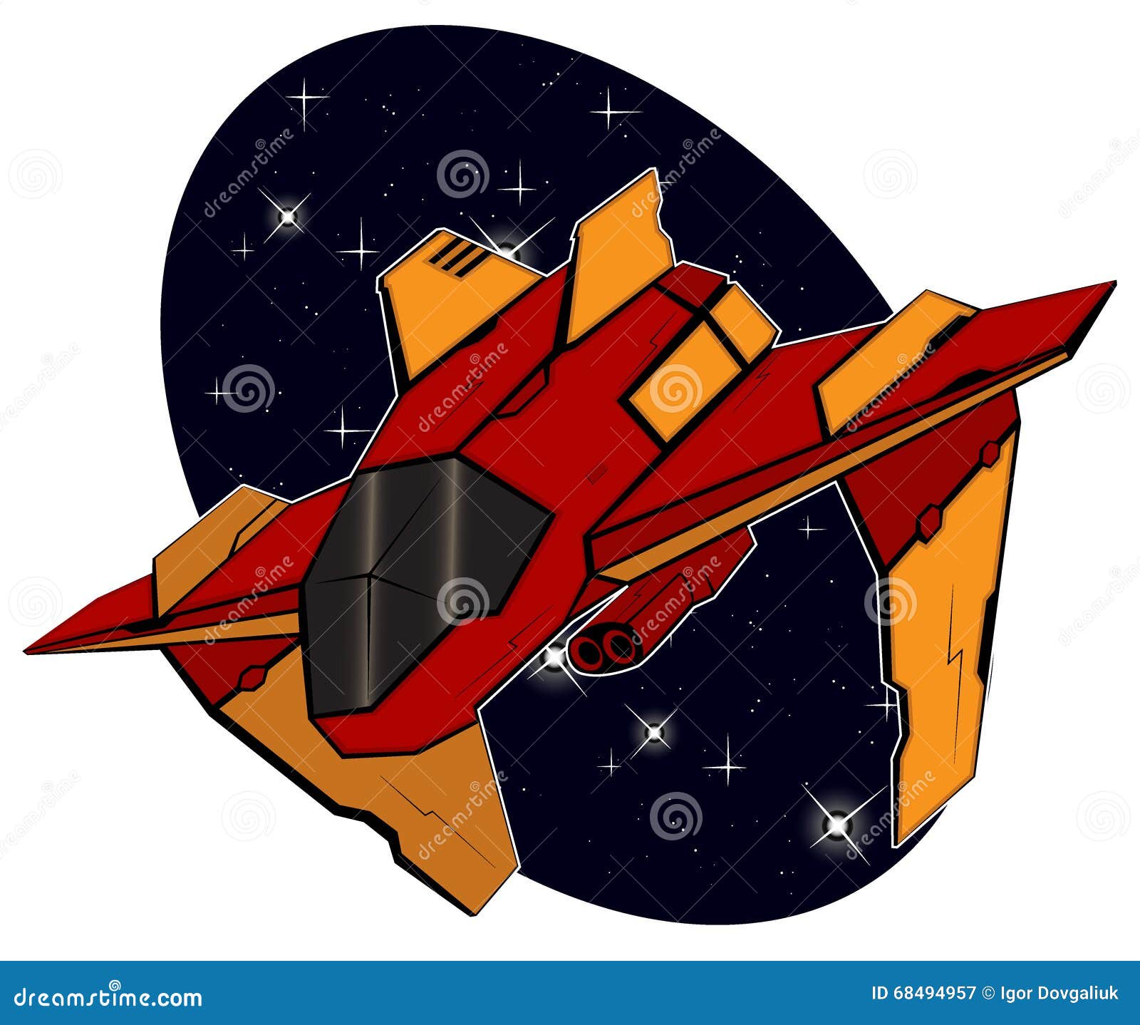 Futuristic combat starship stock vector. Illustration of engineering ...