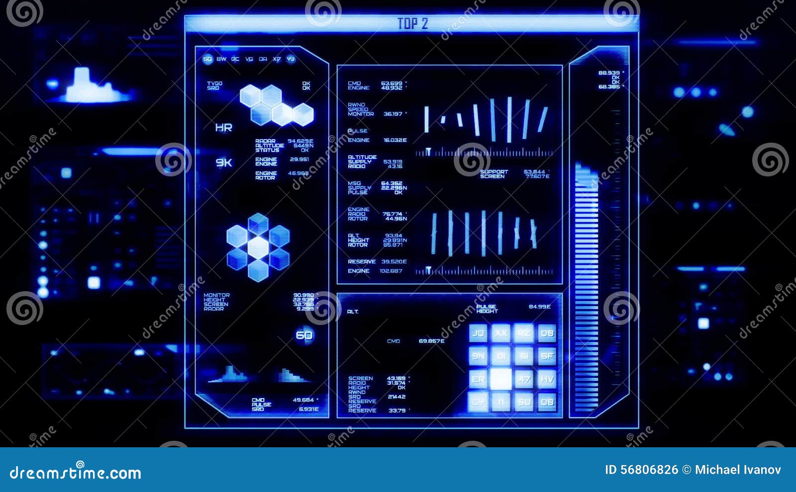 Futuristic Command Center Interface (loop Ready) Stock Footage - Video ...
