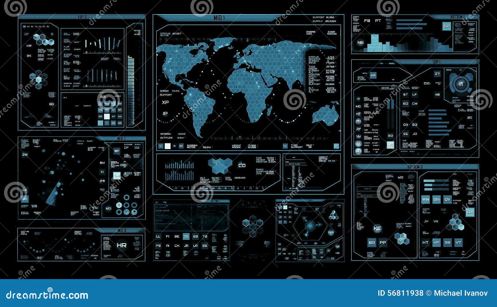 Futuristic Command Center Interface (loop Ready) Stock Footage - Video ...