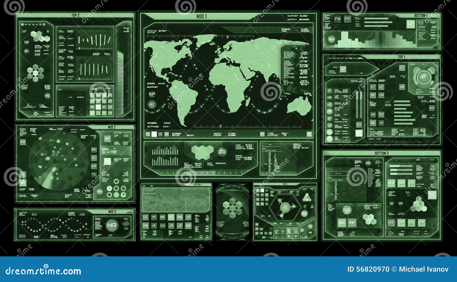 Futuristic Command Center Interface (loop Ready) Stock Footage - Video ...