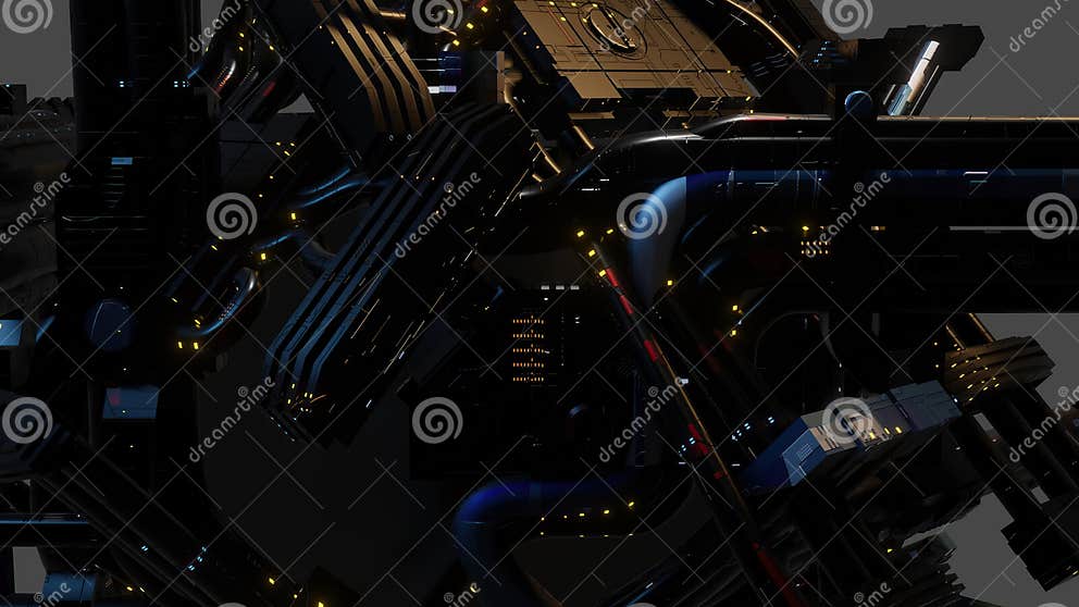 Futuristic Complex Structure, High-tech Industrial Design Stock ...