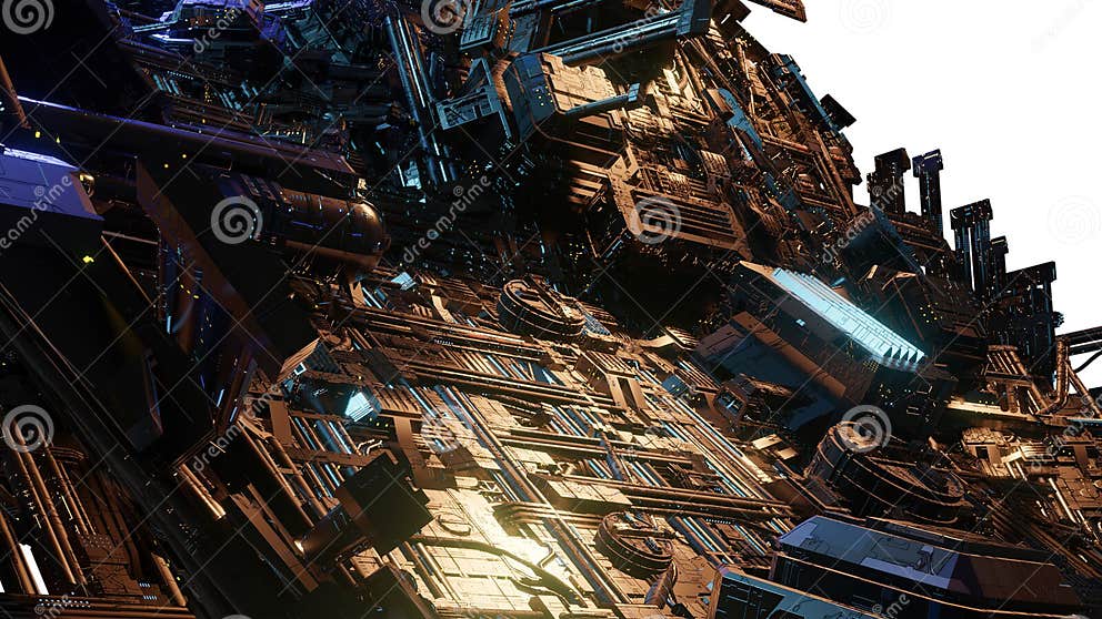 Futuristic Complex Structure, High-tech Industrial Design Stock ...