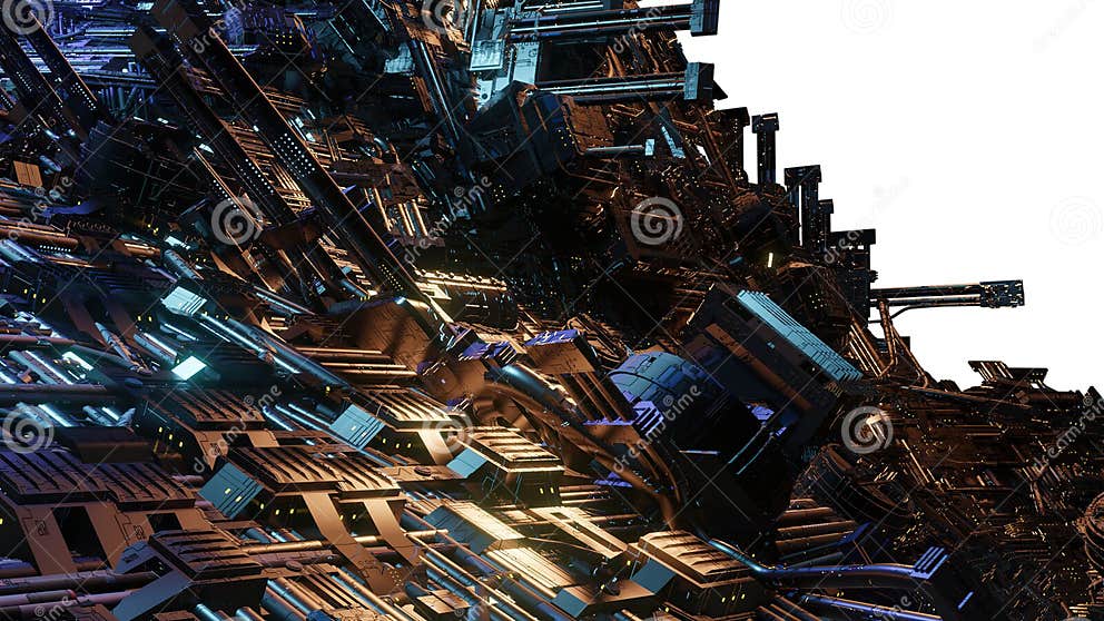 Futuristic Complex Structure, High-tech Industrial Design Stock ...