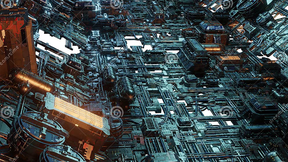 Futuristic Complex Structure, High-tech Industrial Design Stock ...