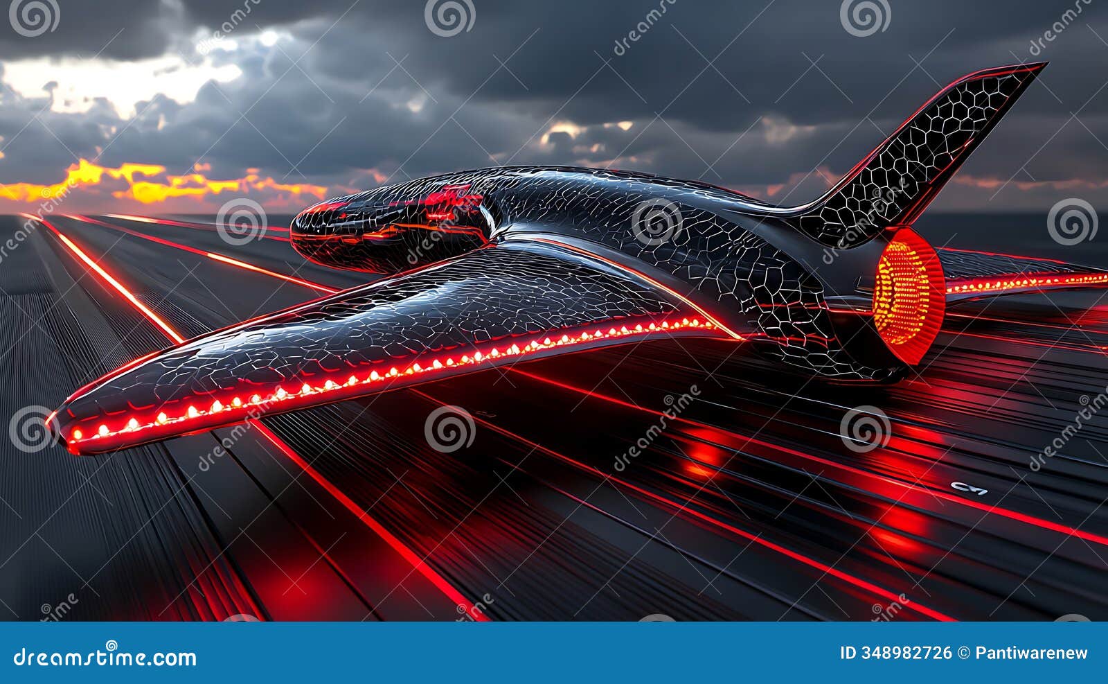 Futuristic Composite Wing Structure with Layers Stock Illustration ...