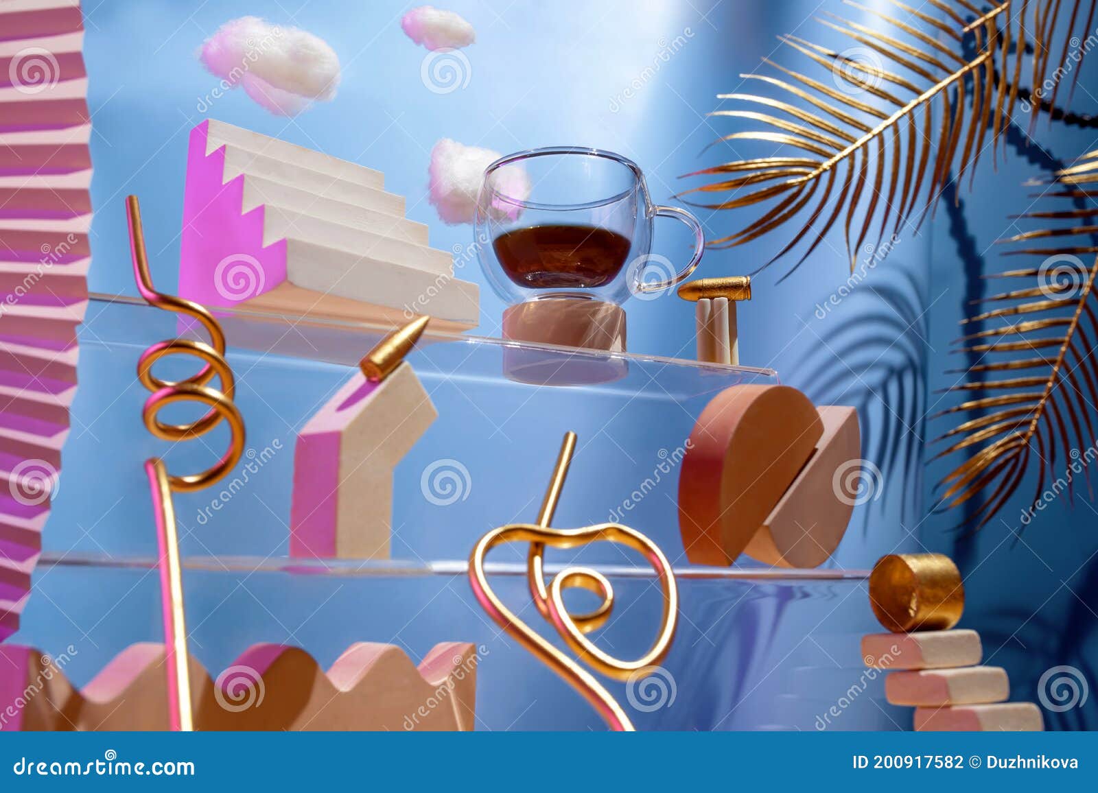 Futuristic Composition on the Theme of Coffee, Various Figures, Bullets ...