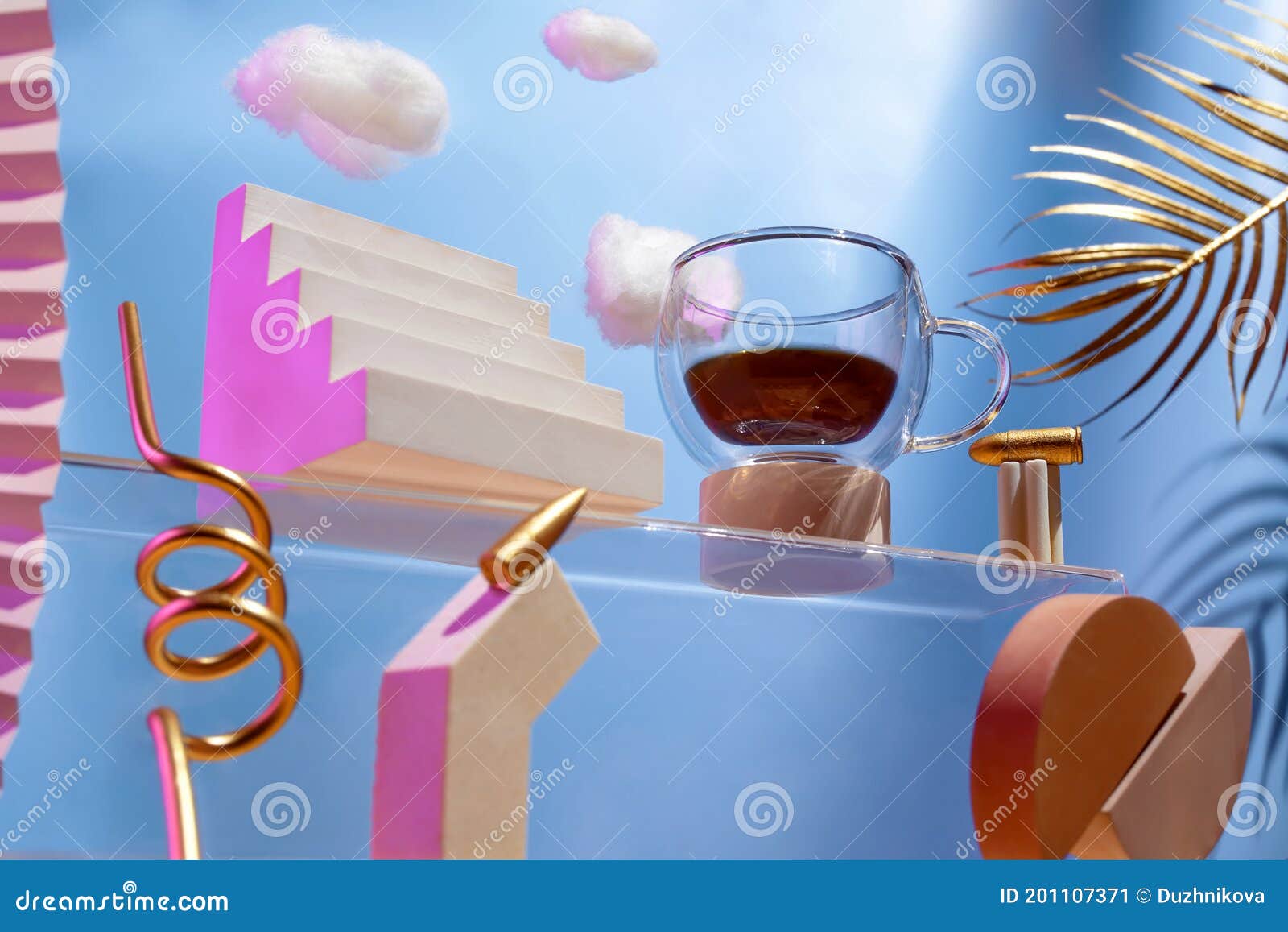 Futuristic Composition on the Theme of Coffee, Various Figures, Bullets ...