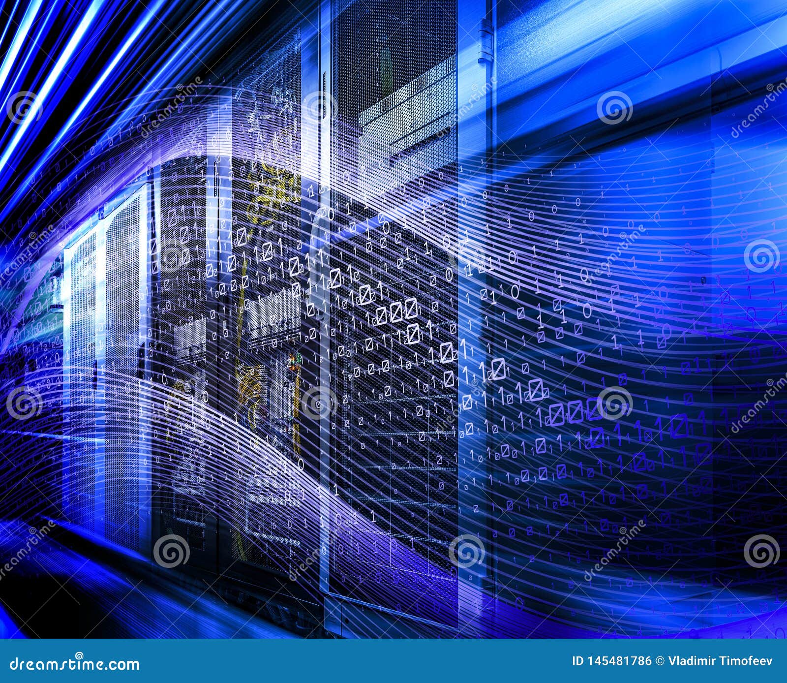 Futuristic Computer Binary Data High Speed Hacker Attack 3D Rendering Stock Photo - Image of ...