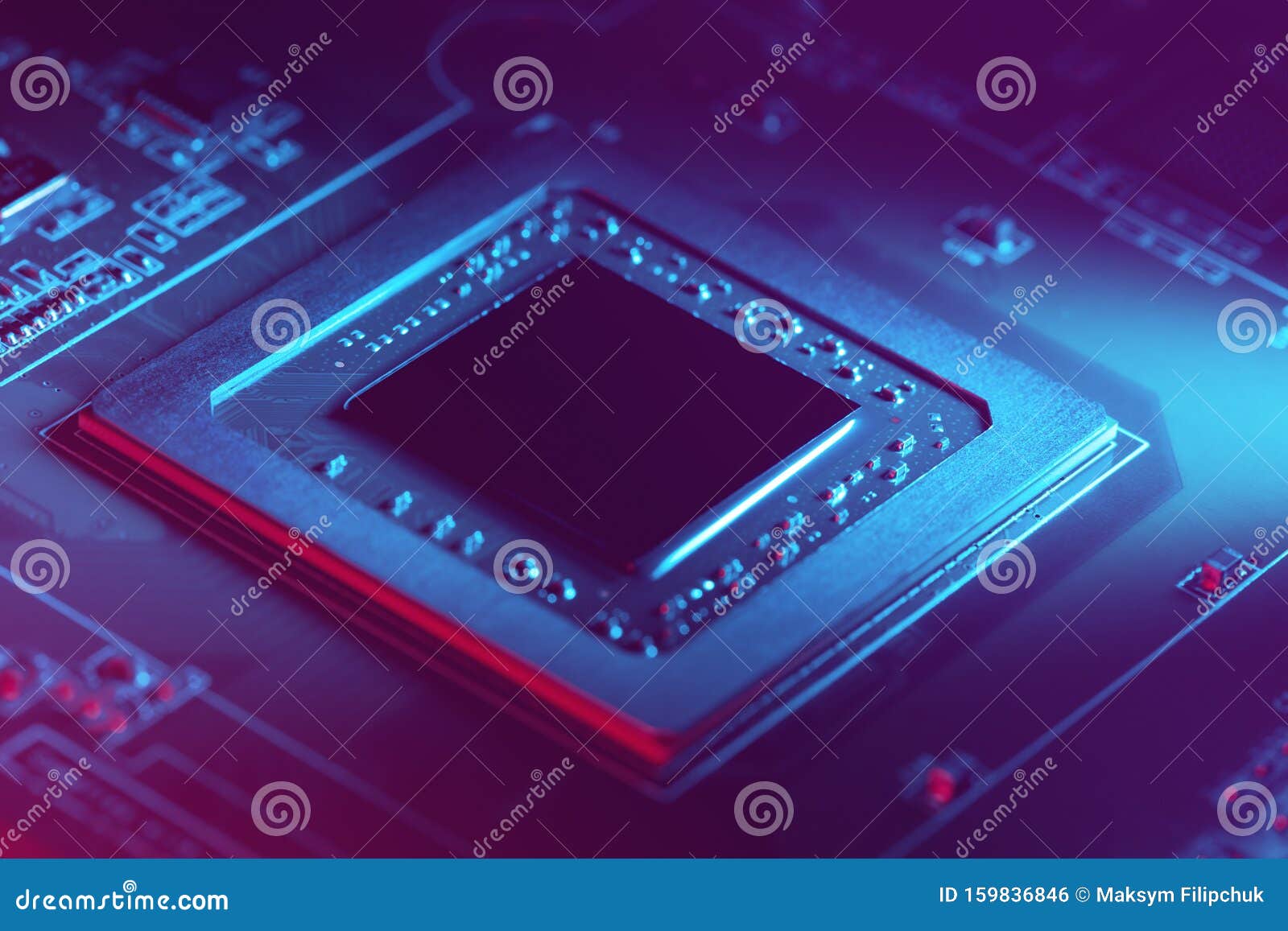 Futuristic computer chip stock photo. Image of single - 159836846
