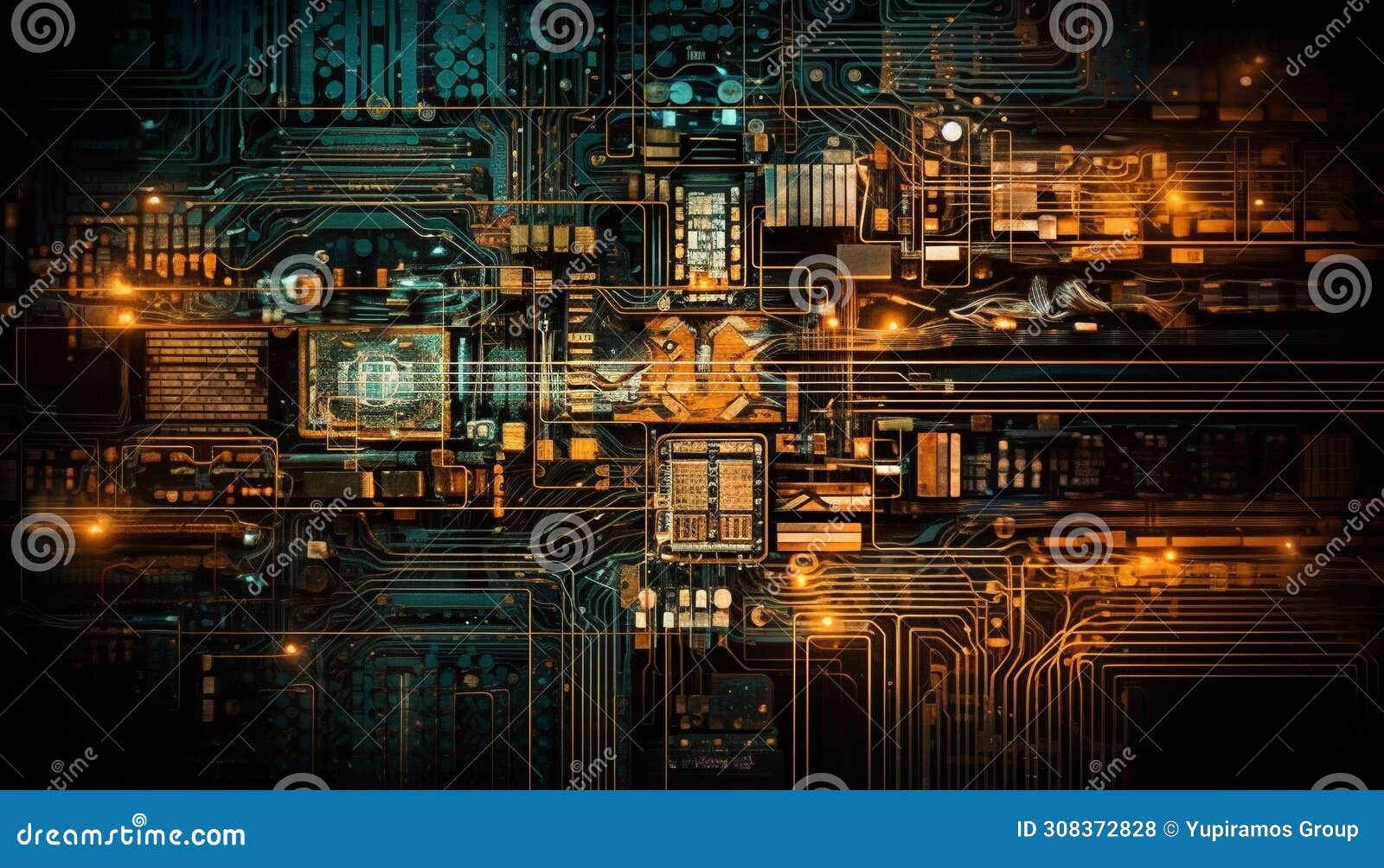 Futuristic Computer Chip Glows in Dark, Powering Global Communications ... Futuristic Computer Chip Glows in Dark, Powering Global Communications ...