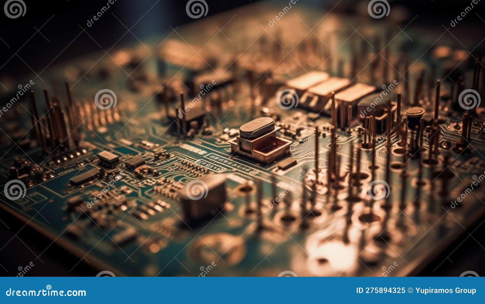 Complex Circuitry Layout Etched Onto The Surface Of The Electronic ...