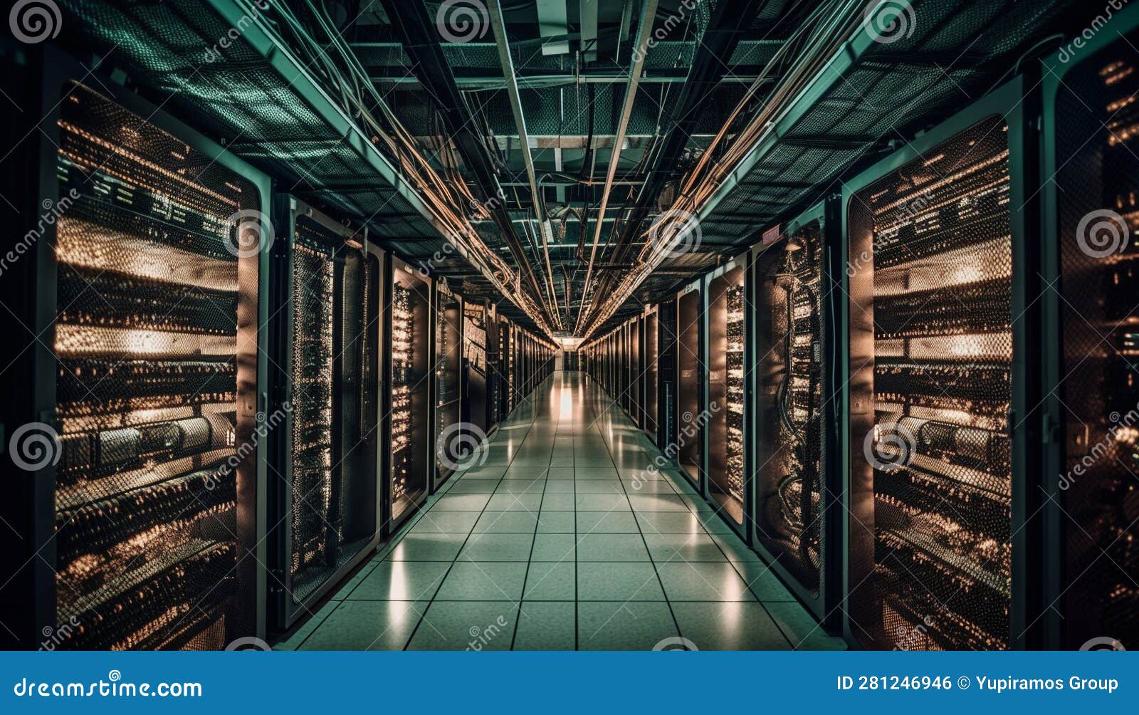 Futuristic Computer Equipment in a Dimly Lit Storage Room Generated by ...